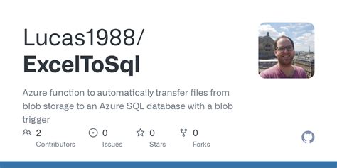 github lucas1988 exceltosql azure function to automatically transfer