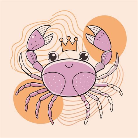 Cartoon Illustration Of King Crab Vector Premium Ai Generated Image