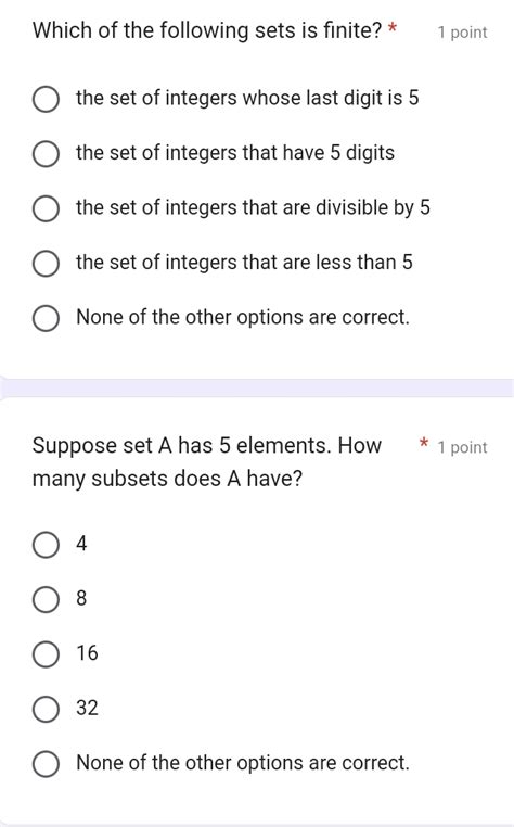 which of the following sets is finite the set of integers whose last