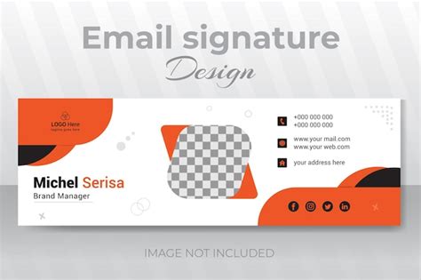 Дизайн шаблона подписи электронной почты корпоративного бизнеса Премиум векторы