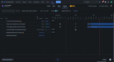 backlog view tij cloud