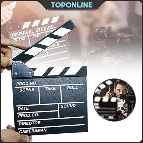 Wooden Film Slate Clapper Board Tv Movie Director Scene Slateboard Cut