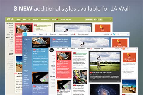 Responsive Joomla Template Bundle Ja Wall Released With 3 More Styles