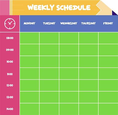 주간 일정 학교 플래너 프리미엄 벡터