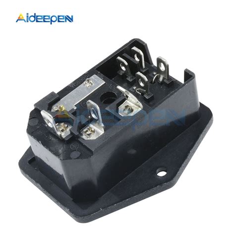 1pcs Ac 250v 10a Black Red Power Socket 3 Pin Term Vicedeal