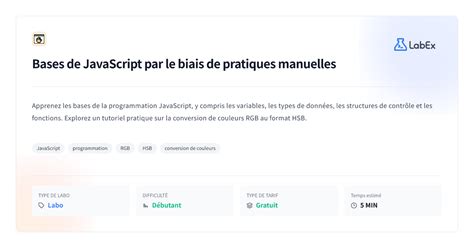 Fondamentaux De Javascript Conversion Rgb En Hsb Labex