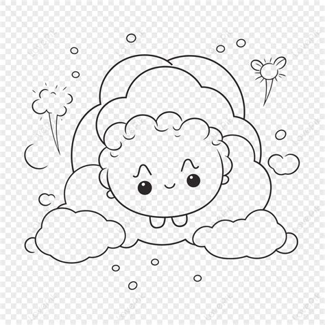 구름 색칠 페이지 개요 스케치 드로잉에 귀여운 작은 아기 양이 있는 만화 구름 벡터헤어스타일웃다 Png 일러스트 무료 다운로드 Lovepik