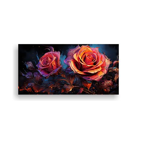 Cuadro Estético De Una Rosa Con Líneas Finas Arte Abstracto Digital
