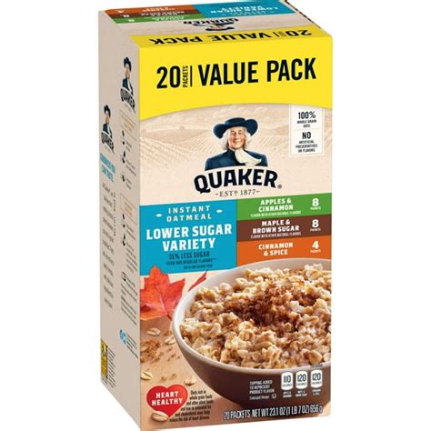 Quaker Instant Oatmeal Variety Pack 4 Flavors Single Serving Packets