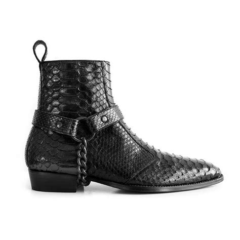 The Ginza Python Harness Boots Oro Los Angeles Chelsea Boots Men