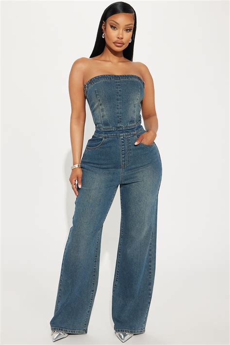 Passion For You Denim Jumpsuit Medium Wash Fashion Nova