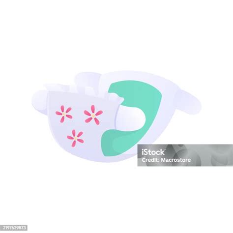 플랫 디자인의 아기 기저귀 호흡 목화의 신생아 위생 기저귀 벡터 일러스트 레이 션이 고립되어 있습니다 0명에 대한 스톡 벡터 아트 및 기타 이미지 Istock