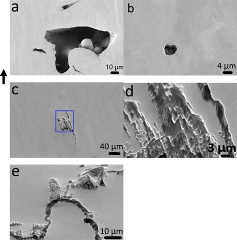 Se Mode Sem Micrographs Displaying A An Lof Defect B A Pore C