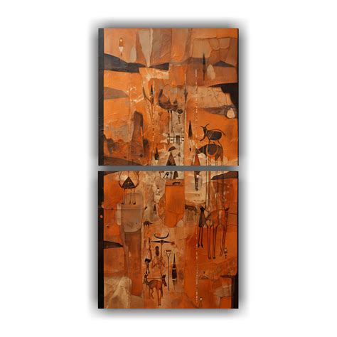 Cuadros Decorativos Reinterpretación Adorable Abstracta De Pinturas Rupestres Antiguas Decocuadros