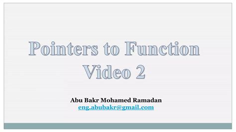 Pointer To Function 2 Ppt