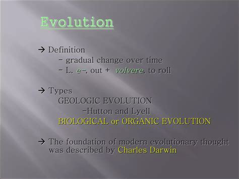 History Of Evolutionary Thought Ppt