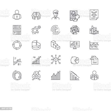 빅 데이터 관리 분석 클라우드 컴퓨팅 데이터베이스 비즈니스 인텔리전스 라인 아이콘 편집 가능한 스트로크입니다 평면 디자인 벡터