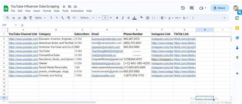 Youtube Influencer Data Scraping Freelancer