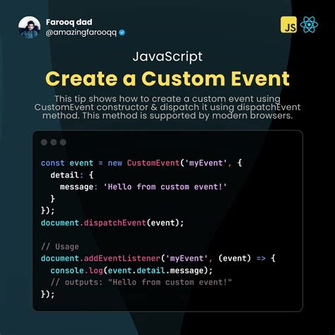 💛 Javascript Tip 💛 Create A Custom Event In Javascript This Tip Shows