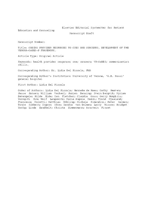 Pdf Development Of The Verona Coding Definitions Of Emotional