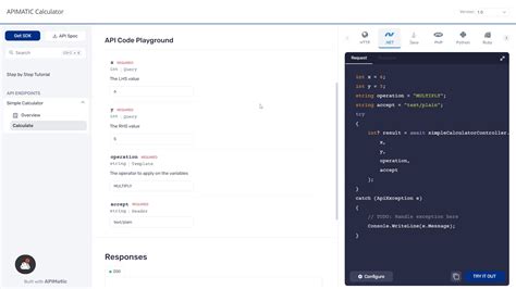 use the api code playground apimatic documentation
