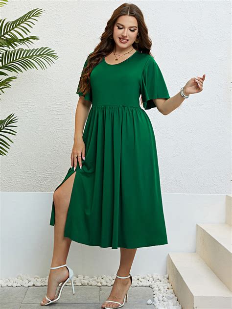 Badu Bg Плюс размер Дамски ежедневни миди рокли Едноцветни летни