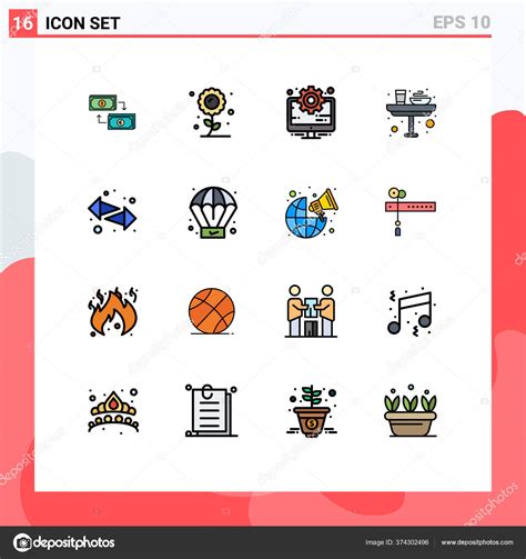 Universal Icon Symbols Group Modern Flat Color Filled Lines Food Stock Vector By ©flatart 374302496