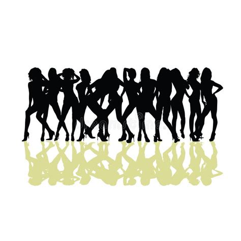 La Silueta Sensual De La Muchacha Fijó Con El Ejemplo Rojo De La Ropa Interior Ilustración del