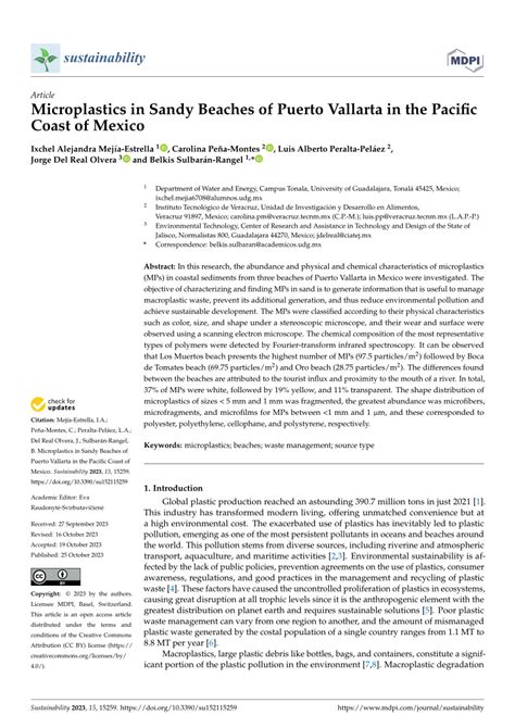 Pdf Microplastics In Sandy Beaches Of Puerto Vallarta In The Pacific