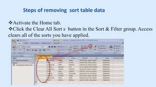 Sorting Filtering And Creating Relationships Pptx