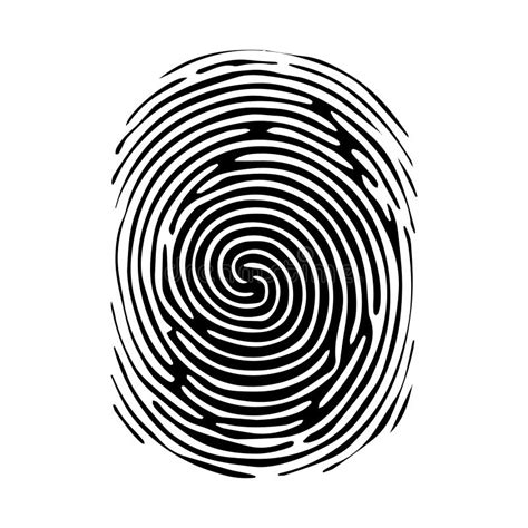 Fingerprint Pattern Clear Lines And Swirls Human Thumbprint Icon Pictogram Logo Stock