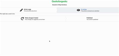 Semantic Ui Step Variations Geeksforgeeks