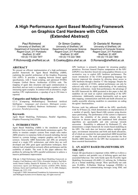pdf a high performance agent based modelling framework on graphics