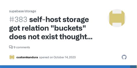 Self Host Storage Got Relation Buckets Does Not Exist Thought Schema