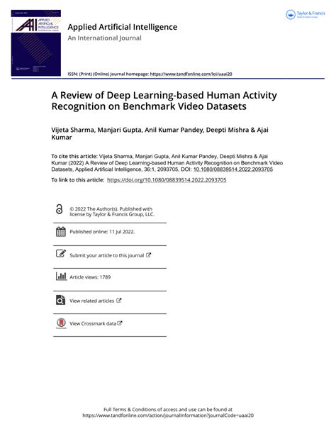 Pdf A Review Of Deep Learning Based Human Activity Recognition On Benchmark Video Datasets