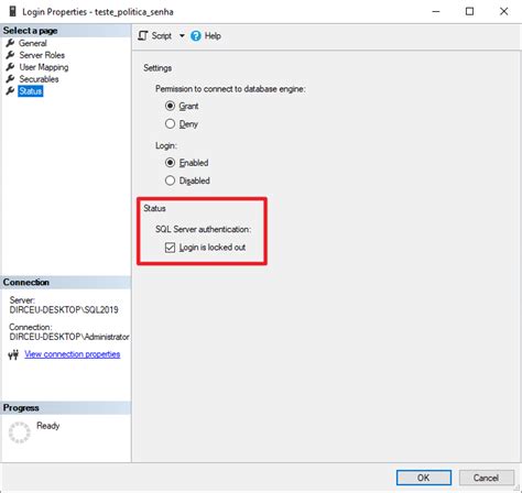 SQL Server Políticas de Senhas Expiração de Senha Troca de Senha Obrigatória e Bloqueio de