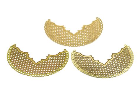 Bubbles Lasercut Connector Abstract Three Quarter Connector Raw Brass Necklace Connector