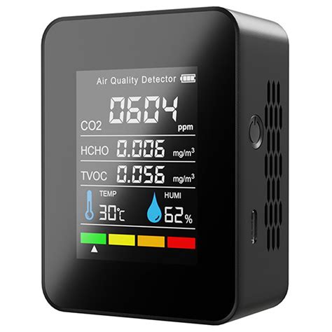 Sunfex 5in1 Co2 Meter Temperature Humidity Air Quality Monitor Carbon