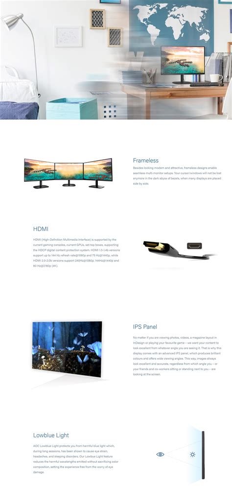 AOC In FHD IPS Hz Frameless Monitor B XH Umart Com Au