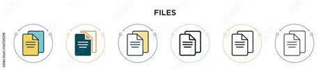 Files Icon In Filled Thin Line Outline And Stroke Style Vector Illustration Of Two Colored