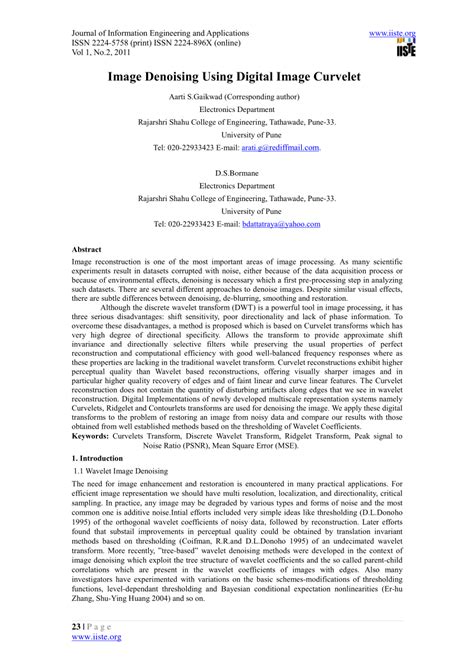 Pdf Image Denoising Using Digital Image Curvelet