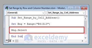 Excel VBA: Set Range by Row and Column Number (3 Examples)