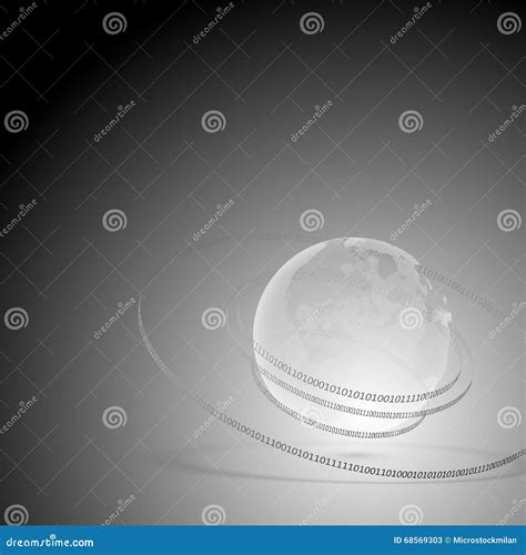 Abstract Glass Planet Earth And Binary Code Stock Vector
