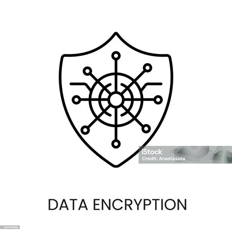 data encryption line vector icon with editable stroke stock