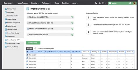 How To Import Data In Yodiz From Jira Pivotal Tracker Redmine Mantis
