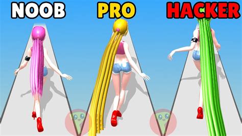 NOOB Vs PRO Vs HACKER In Hair Rush YouTube