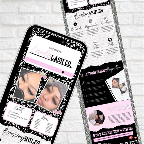 Simple Pink Composition Notebook Lash Tech Acuity Scheduling Template Booking Website Template
