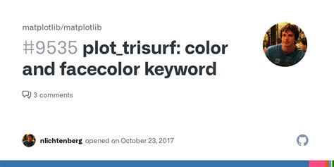 Plot Trisurf Color And Facecolor Keyword Issue Matplotlib Matplotlib GitHub