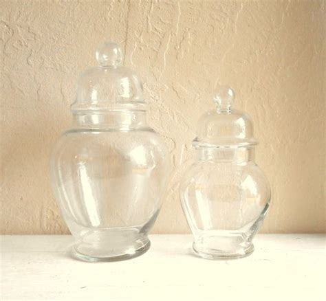 Matching Clear Bubble Glass Jars With Lids