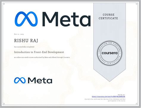 Rishu Raj On Linkedin Frontenddevelopment Metacertified